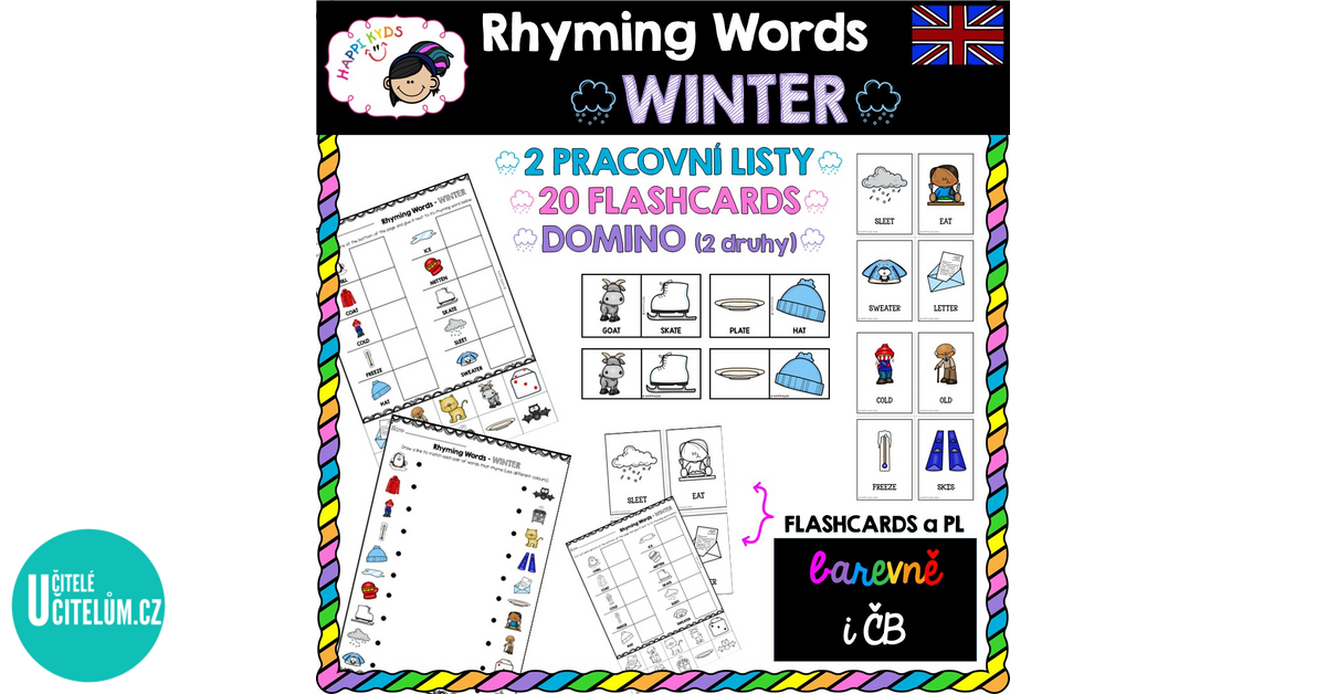 RHYMING WORDS - WINTER - pracovní listy, domino, flashcards - Anglický ...