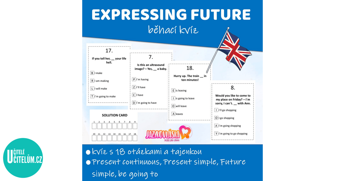 Expressing future běhací kvíz - Anglický jazyk | UčiteléUčitelům.cz