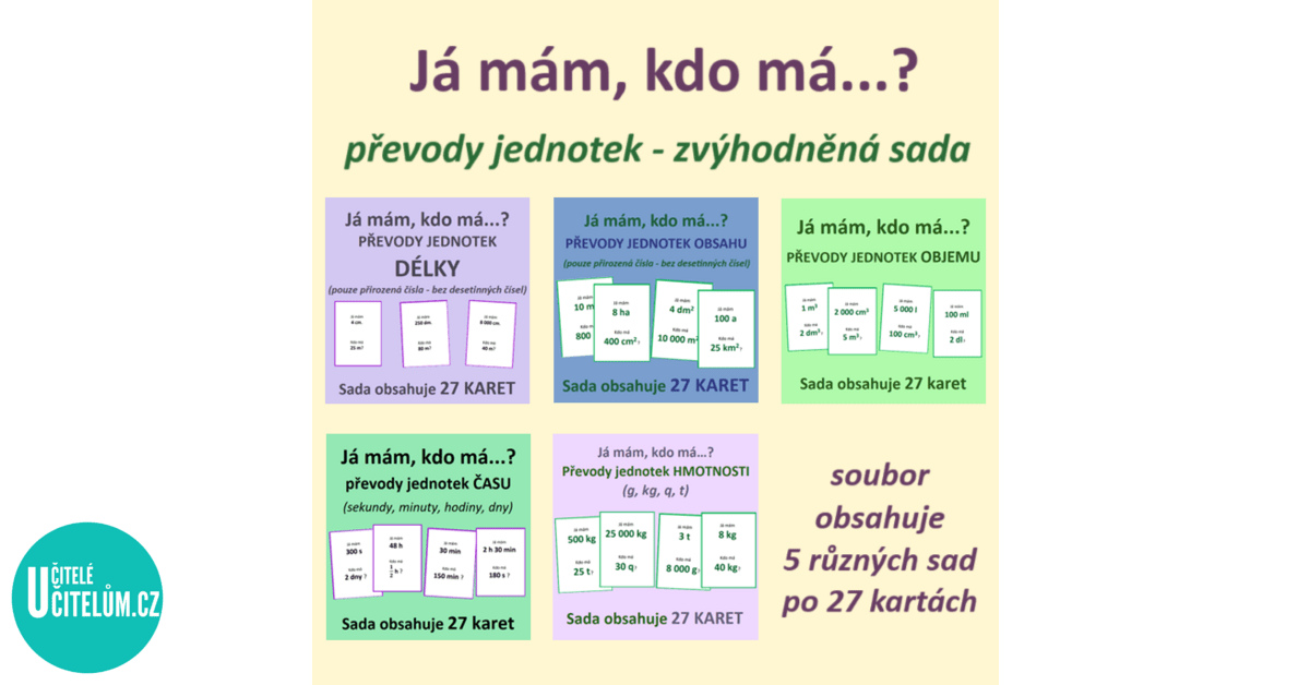 Převody jednotek délky, obsahu, objemu, času a hmotnosti - zvýhodněná ...