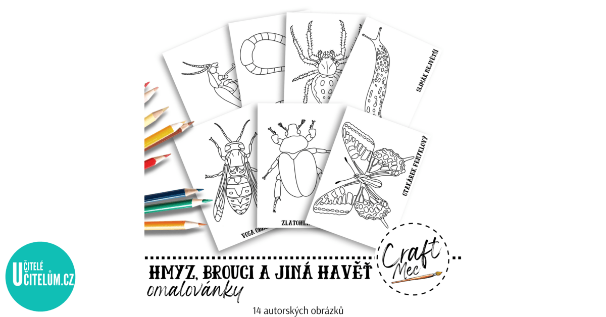 HMYZ, BROUCI A JINÁ HAVĚŤ - OMALOVÁNKY - Grafomotorika | UčiteléUčitelům.cz