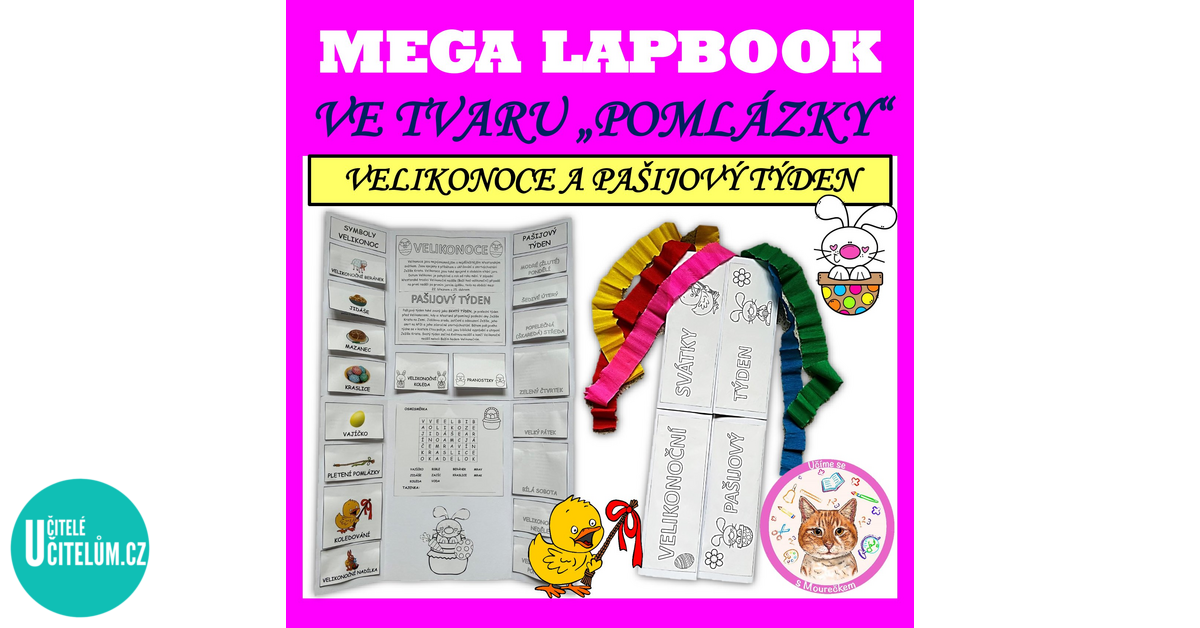 MEGA LAPBOOK - Velikonoce a Pašijový týden (pomlázka) - Český jazyk ...