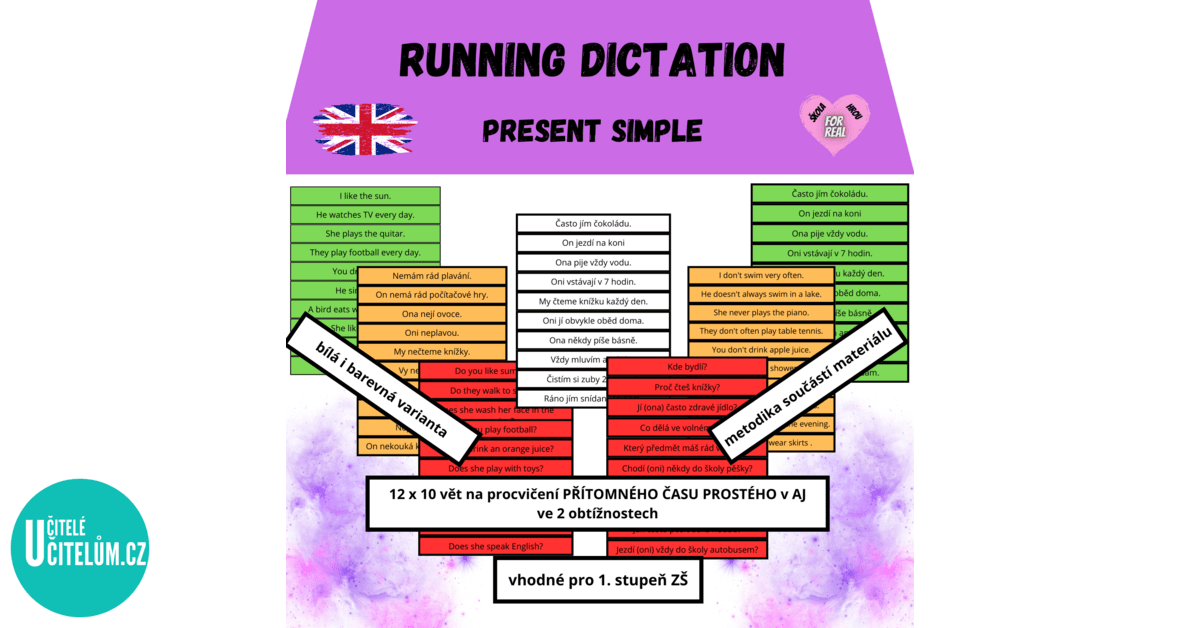 Running dictation - present simple - Anglický jazyk | UčiteléUčitelům.cz