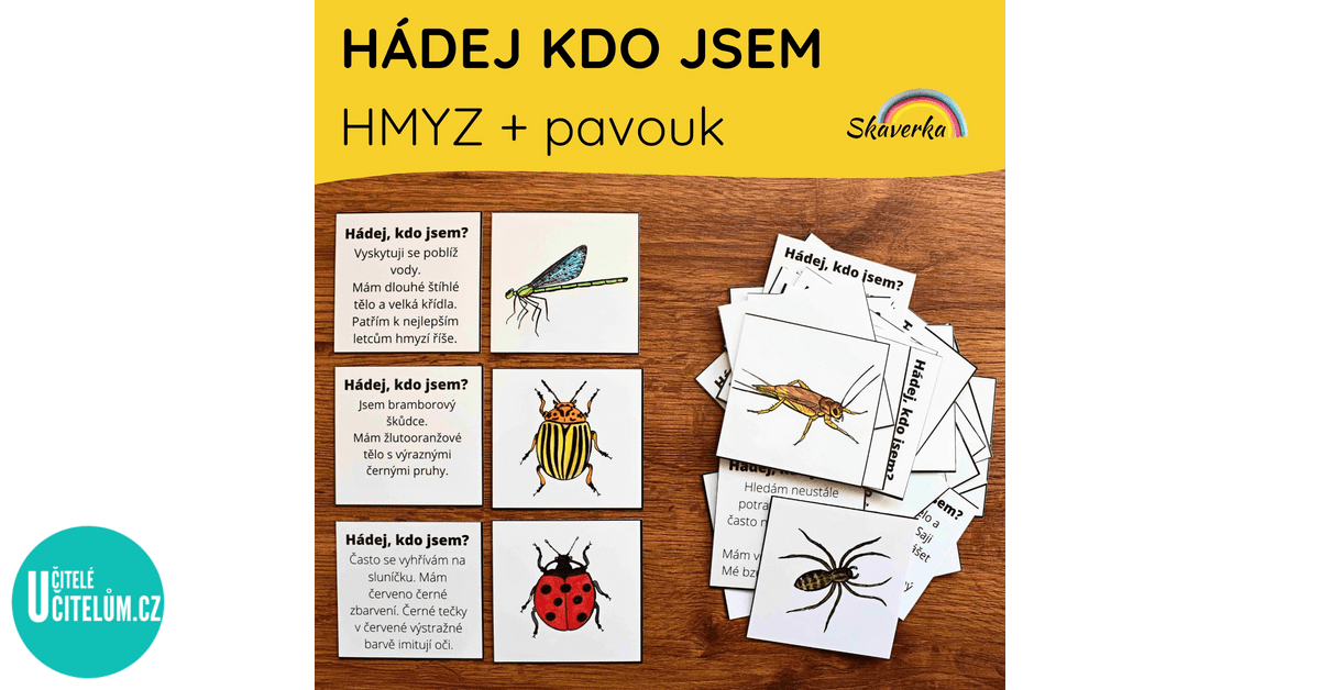 HÁDEJ KDO JSEM - HMYZ + pavouk - Prvouka | UčiteléUčitelům.cz