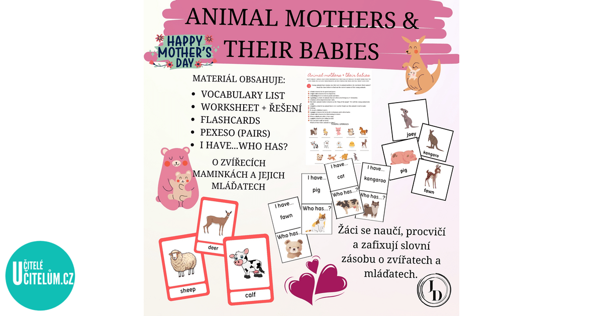 Mother's Day - Animal mothers & their babies - Anglický jazyk ...