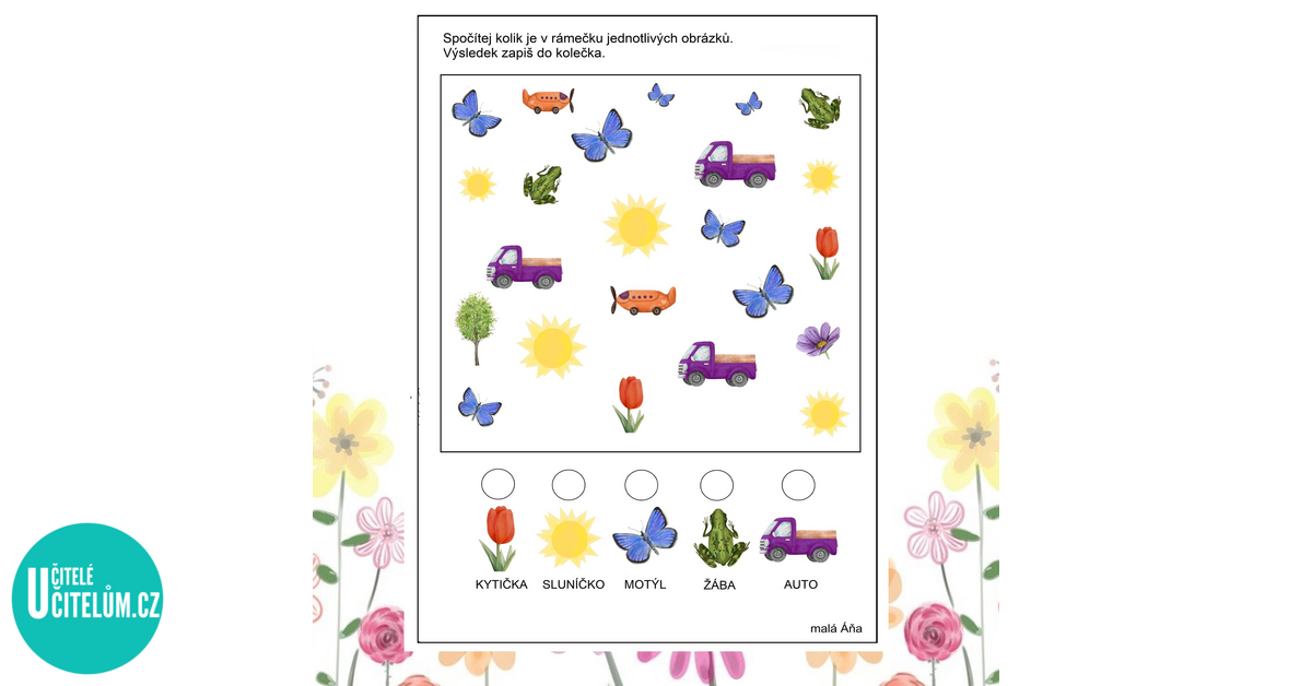 počítáme barevné obrázky ZDARMA - Grafomotorika | UčiteléUčitelům.cz