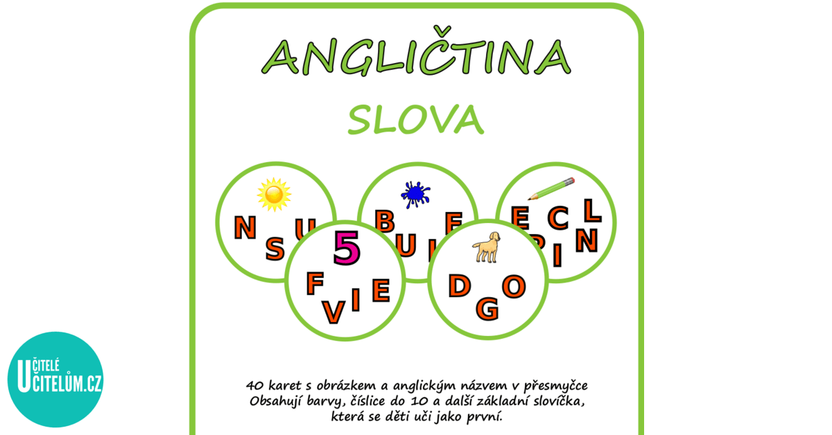 ANGLICKÁ SLOVÍČKA V PŘESMYČCE - Anglický jazyk | UčiteléUčitelům.cz
