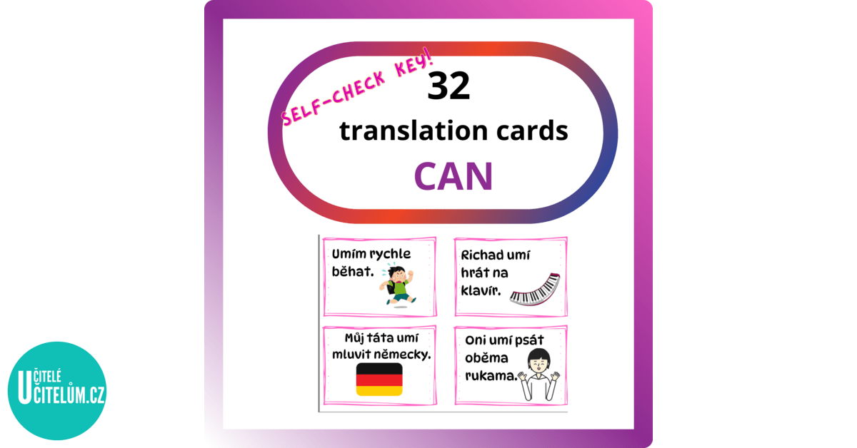 Translation cards & can - Anglický jazyk | UčiteléUčitelům.cz