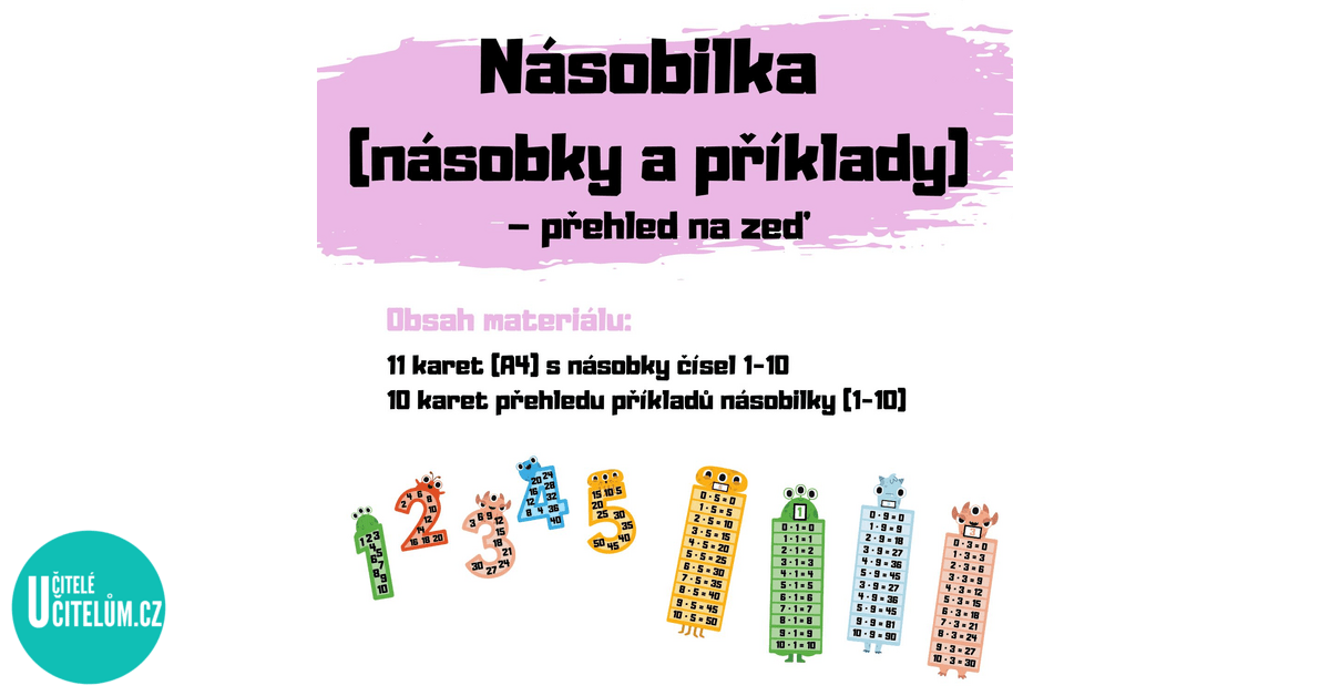 NÁSOBILKA (násobky a příklady) - přehled na zeď - Matematika ...