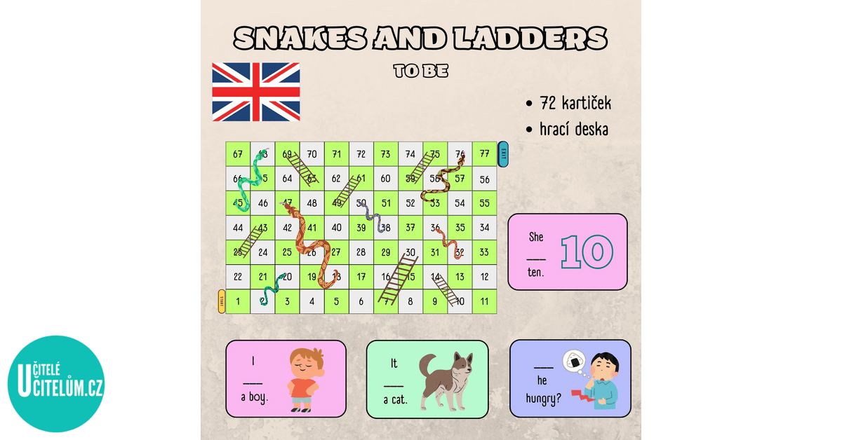 Snakes and ladders - to be - Anglický jazyk | UčiteléUčitelům.cz