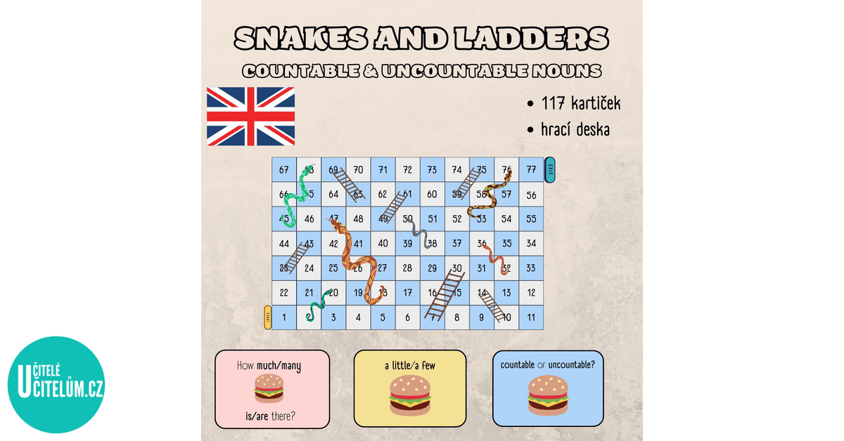 Snakes and ladders, boardgame - countable and uncountable nouns ...