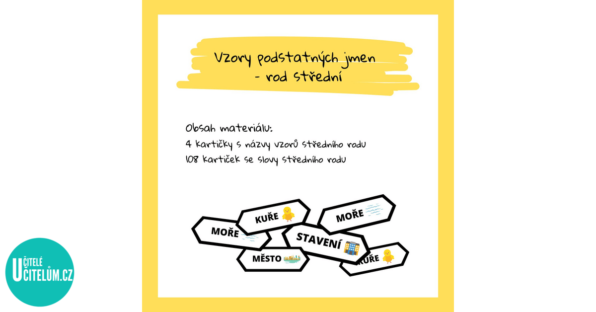 Vzory podstatných jmen - rod střední - Český jazyk - gramatika ...