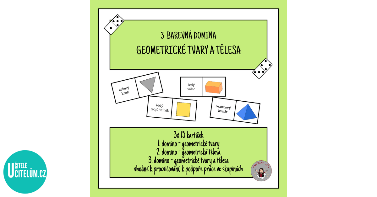 3 barevná domina - geometrické tvary a tělesa - Matematika - geometrie ...
