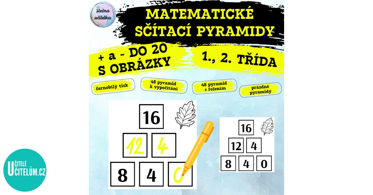 MATEMATICKÉ PYRAMIDY S OBRÁZKY (+ a - do 20) - Matematika ...
