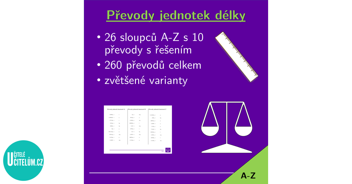 Převody jednotek délky, 26 sloupců - Fyzika | UčiteléUčitelům.cz