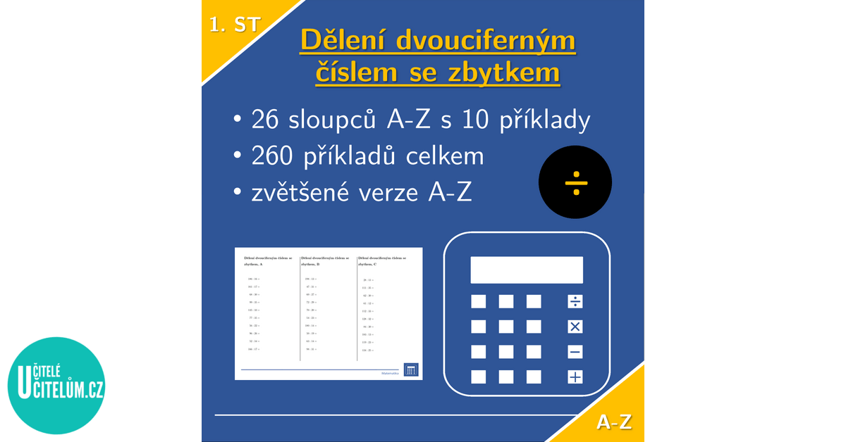 Dělení dvouciferným číslem se zbytkem | matematika 1. stupeň | 26 sloupců - Matematika ...