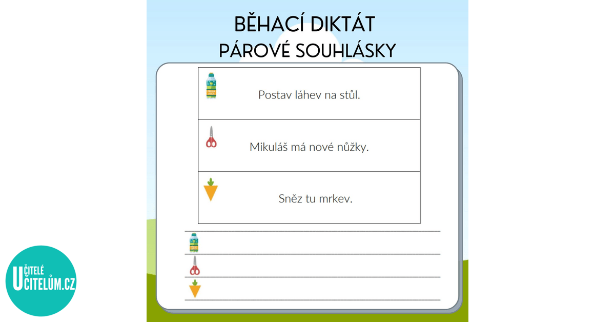 Běhací diktát - párové souhlásky - Český jazyk - gramatika ...