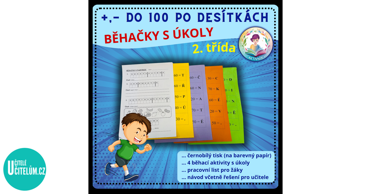 POČÍTÁNÍ DO 100 PO DESÍTKÁCH - běhačky s úkoly - Matematika ...