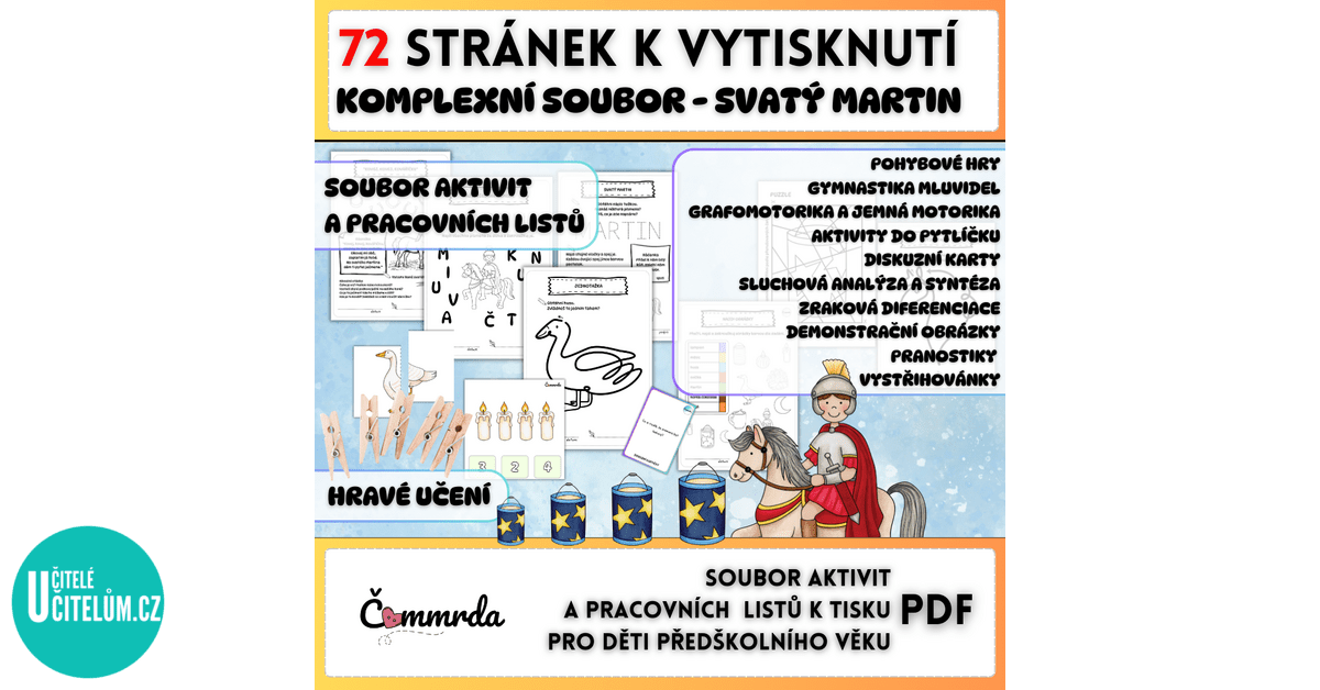 Komplexní soubor - Svatý Martin - Grafomotorika | UčiteléUčitelům.cz