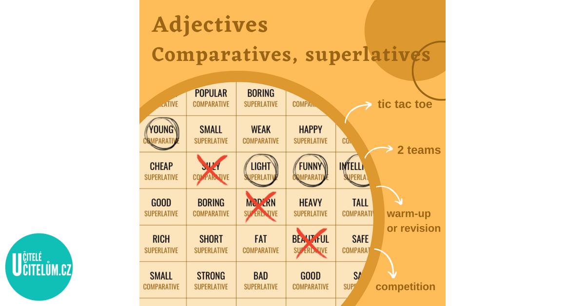 Adjectives (comparatives, superlatives) - tic tac toe (piškvorky ...