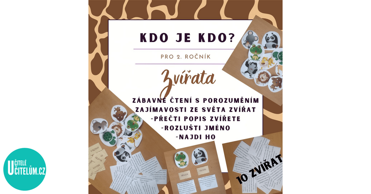 Kdo je kdo? - ZVÍŘATA - Český jazyk - čtení | UčiteléUčitelům.cz