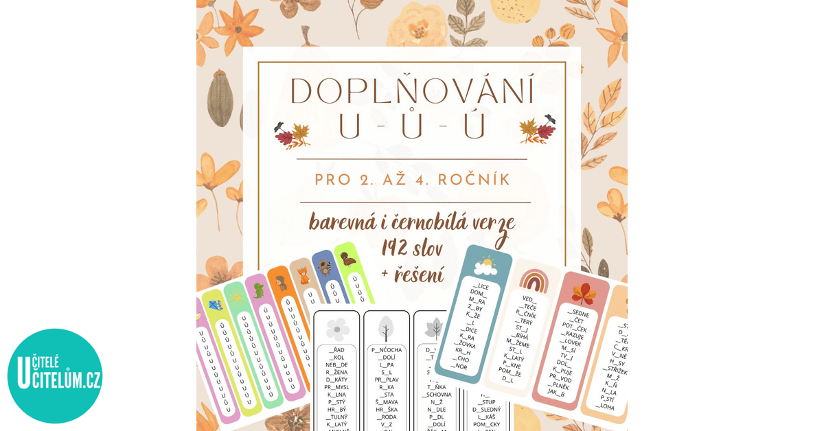 Doplňování u - ů - ú - Český jazyk - gramatika | UčiteléUčitelům.cz