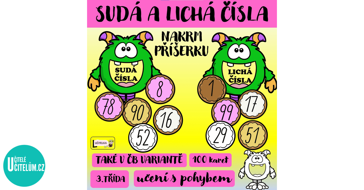 SUDÁ A LICHÁ ČÍSLA - nakrm příšerku - Matematika | UčiteléUčitelům.cz