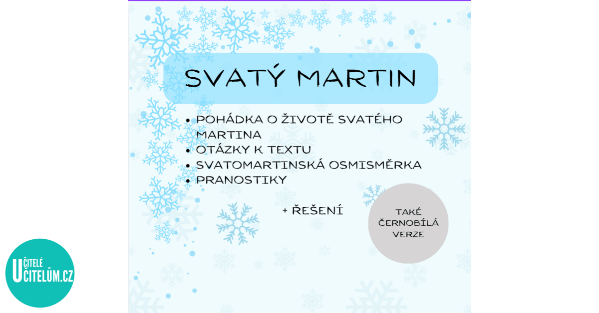 Svatý Martin - práce s textem, osmisměrka, pranostiky - Český jazyk ...