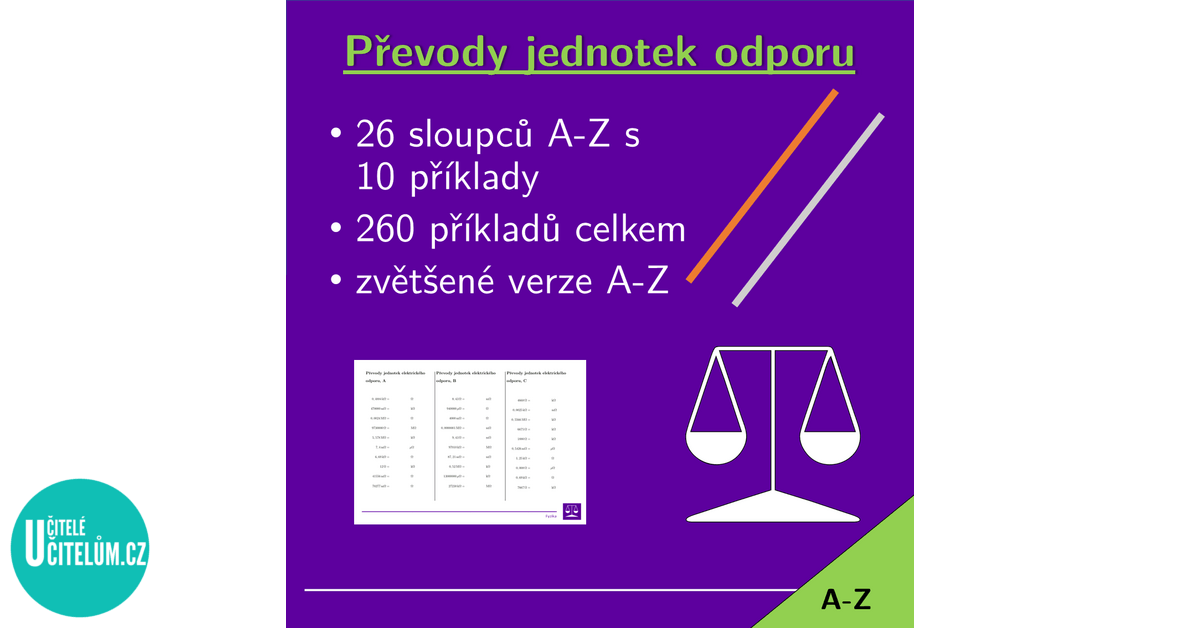 Převody jednotek elektrického odporu | fyzika | 26 sloupců - Fyzika | UčiteléUčitelům.cz