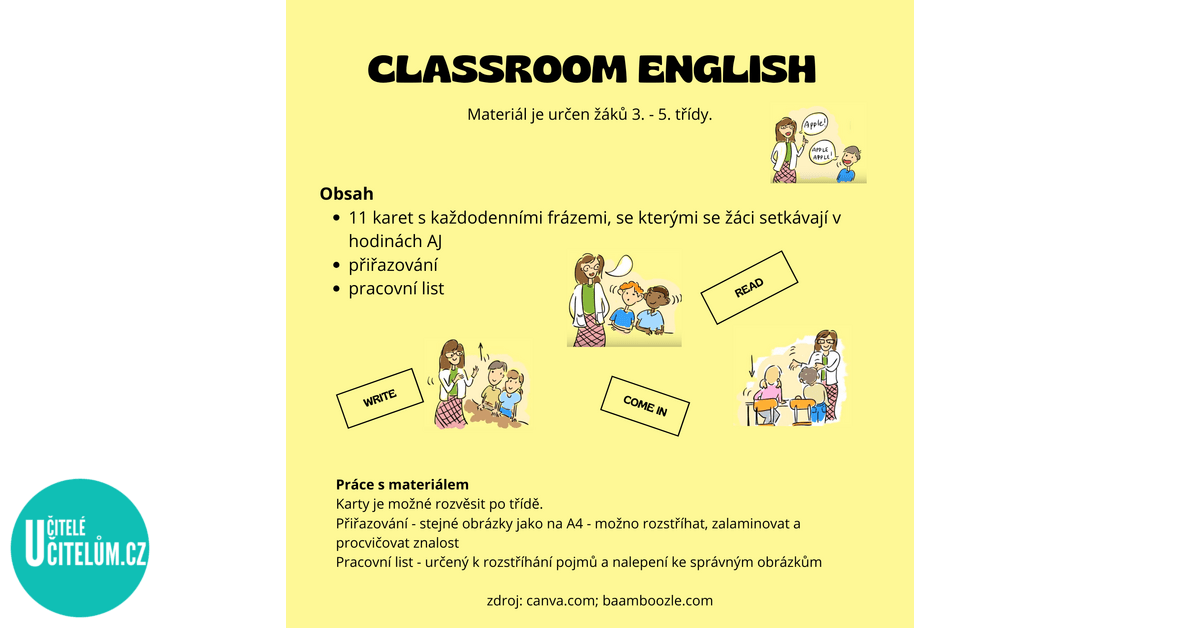 Classroom English - Anglický jazyk | UčiteléUčitelům.cz