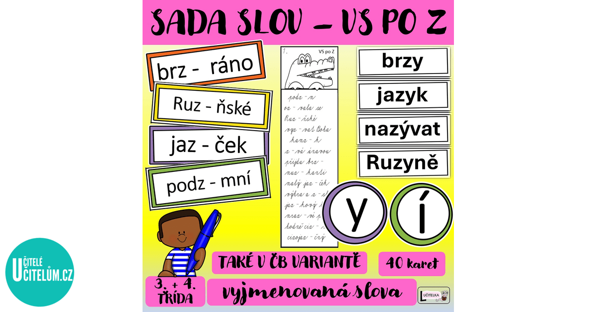 Sada slov - vyjmenovaná slova po Z - Český jazyk - čtení ...