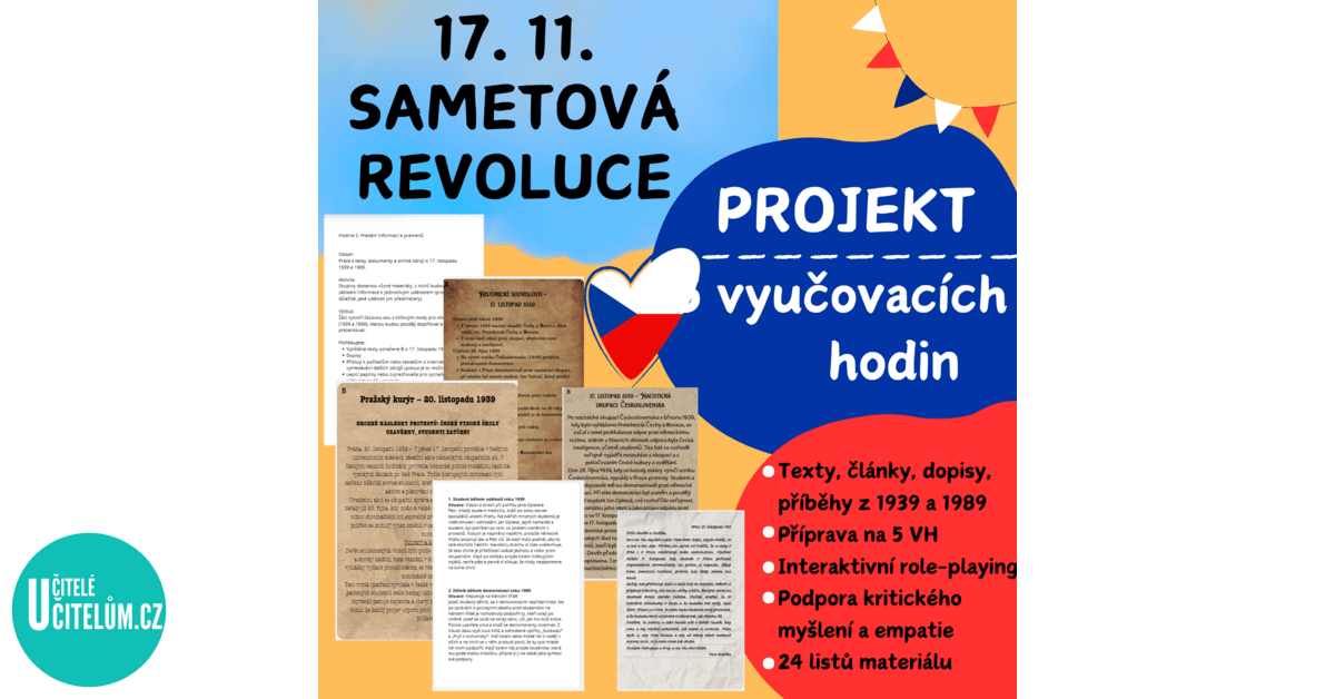 Sametová revoluce- Pětihodinový projekt k 17. listopadu - Český jazyk ...