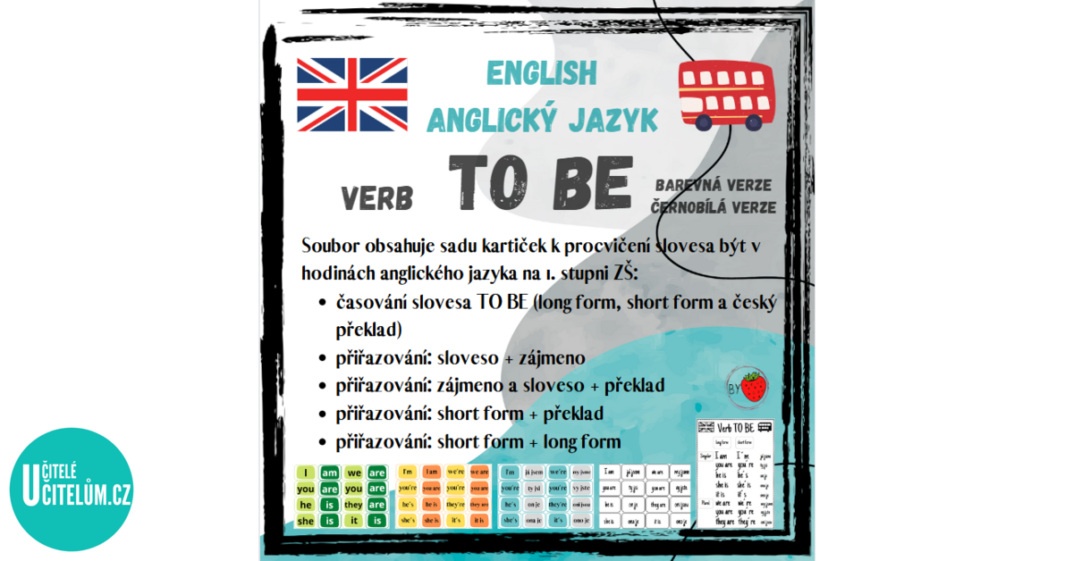 Sloveso To Be - kartičky - Anglický jazyk | UčiteléUčitelům.cz