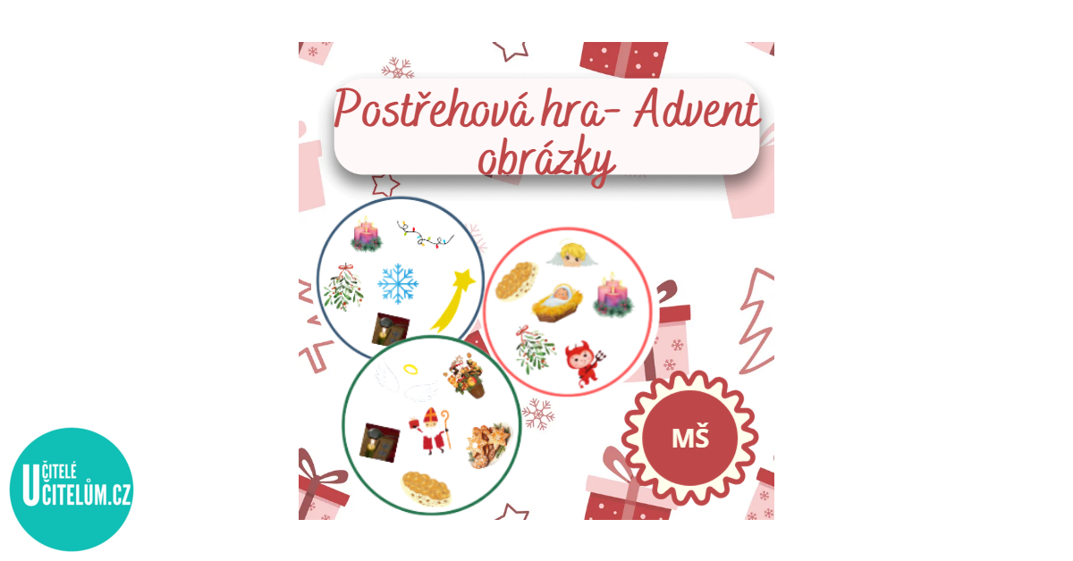 Postřehová hra - Advent , Vánoce Obrázky - Český jazyk | UčiteléUčitelům.cz