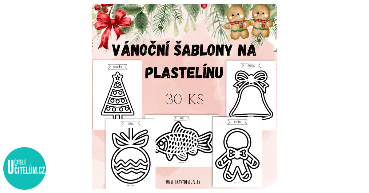 Vánoční šablony na plastelínu - 30 šablon - Nezařazené k předmětu ...