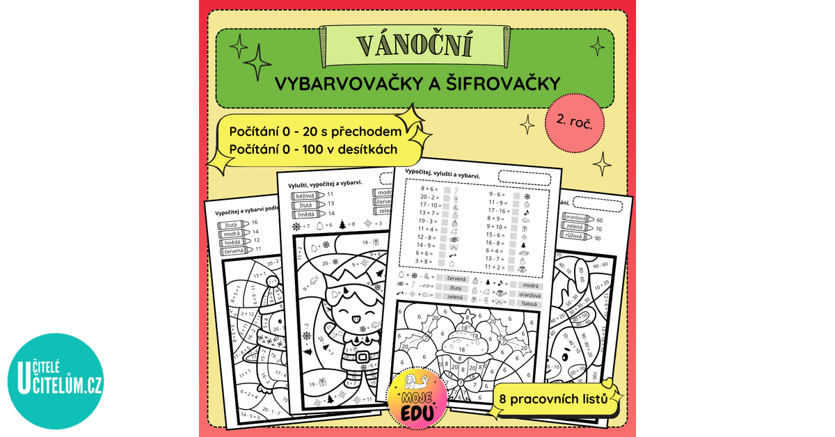 Vánoční matematické vybarvovačky - Matematika | UčiteléUčitelům.cz