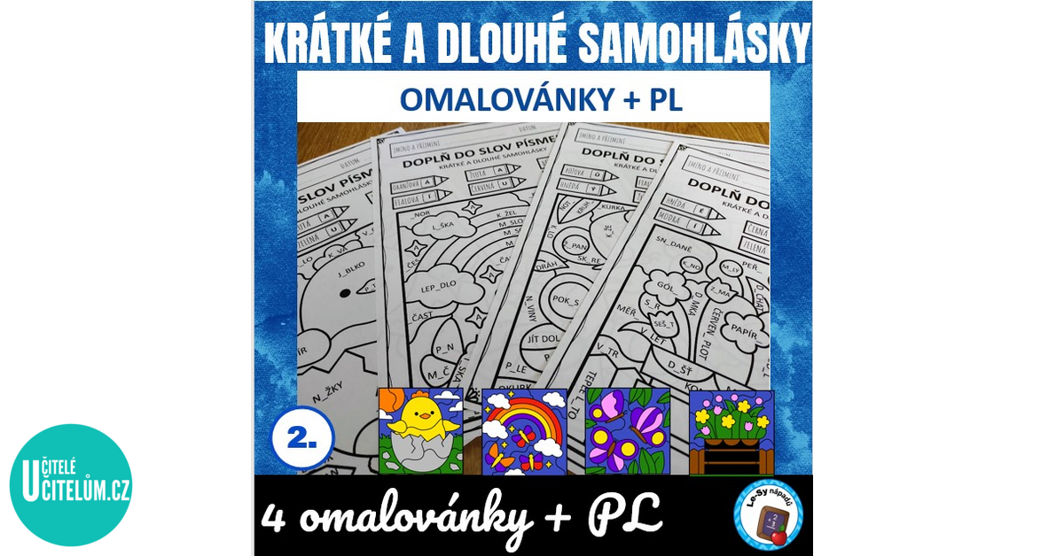 Krátké a dlouhé samohlásky s omalovánkou - Český jazyk | UčiteléUčitelům.cz