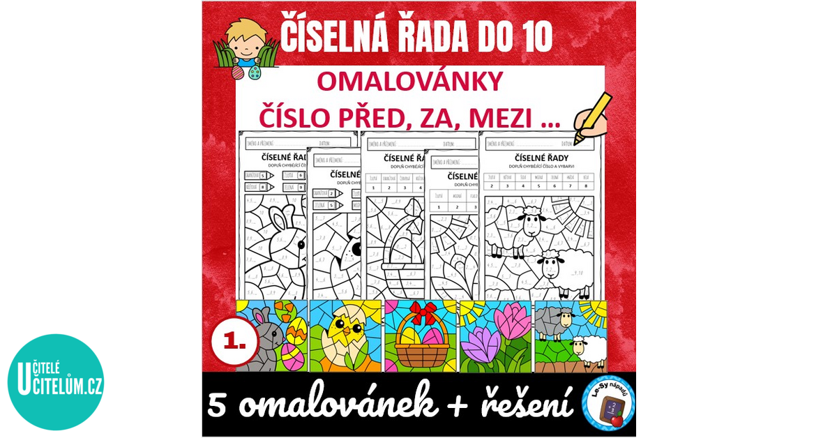 Číselná řada do 10 s omalovánkou - Matematika | UčiteléUčitelům.cz