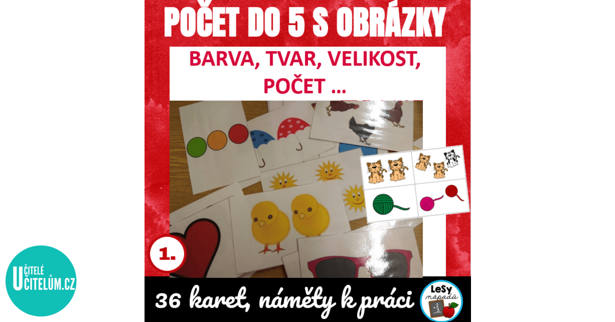 Počet do 5 s obrázky, formát A6 - Matematika | UčiteléUčitelům.cz
