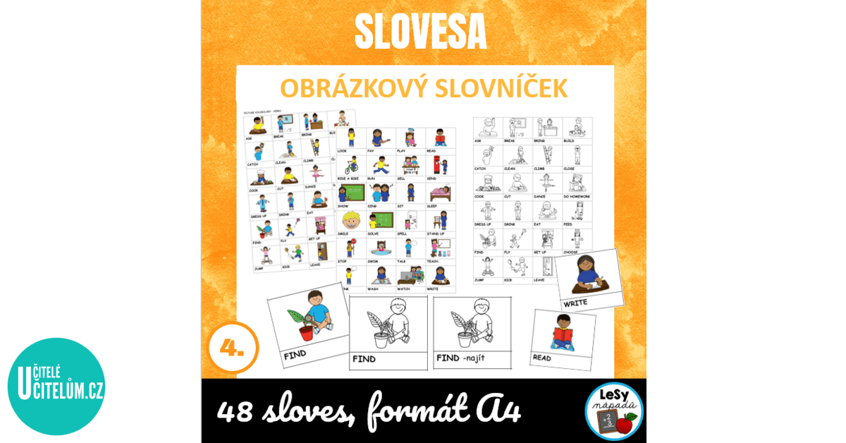 AJ: Obrázkový slovník - slovesa - Anglický jazyk | UčiteléUčitelům.cz