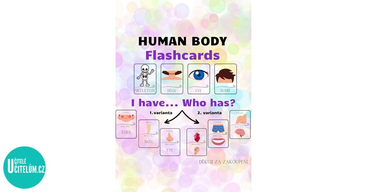 HUMAN BODY - flashcards, I have. Who has? - 2 varianty hry - Anglický ...