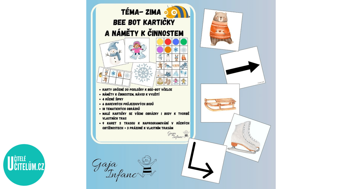 🐝 Kartičky pro Bee-bota na téma zima ️⛄ - Informatika | UčiteléUčitelům.cz