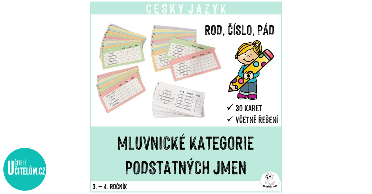 Mluvnické kategorie podstatných jmen (rod, číslo, pád) - Český jazyk ...