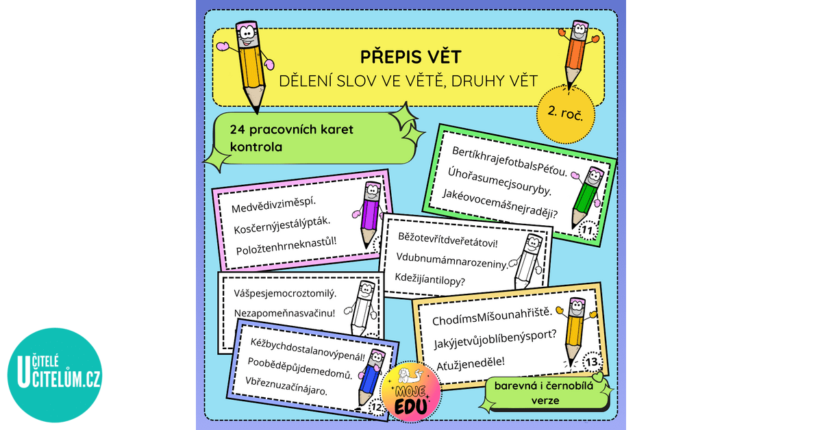 Přepis - druhy vět, dělení slov ve větě - Český jazyk - gramatika ...
