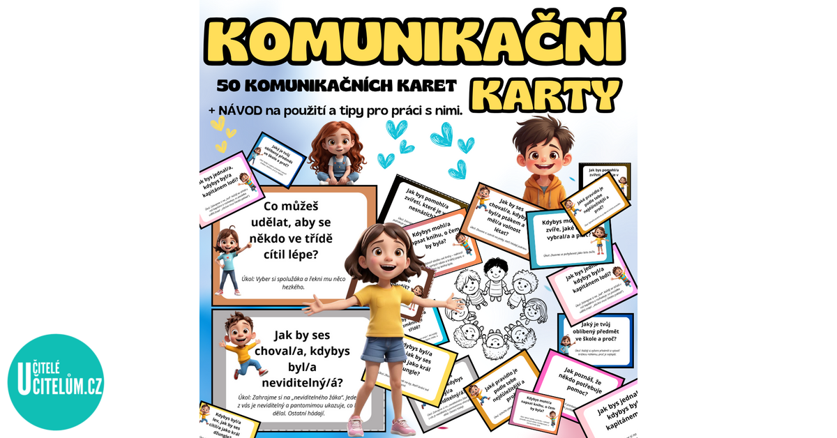 KOMUNIKAČNÍ KARTY - 50 karet - (emoce, klima ve třídě, přátelství ...