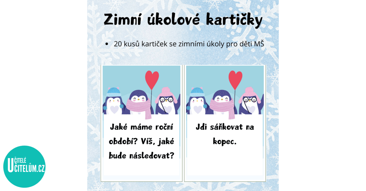 Zimní úkolové kartičky - Nezařazené k předmětu | UčiteléUčitelům.cz