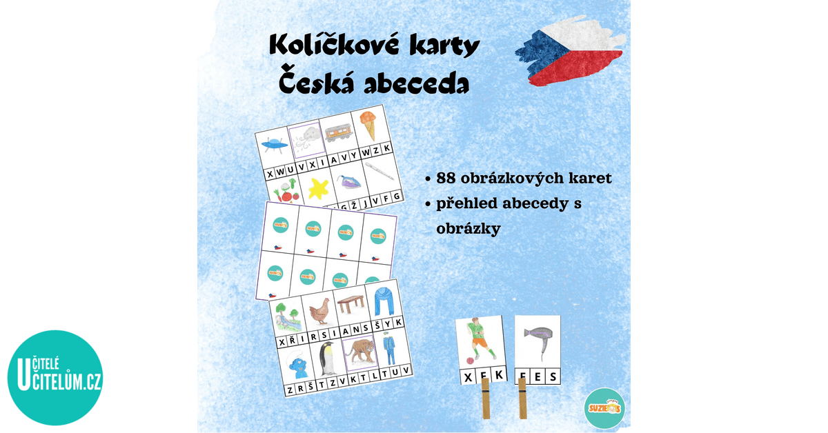 Kolíčkové karty - česká abeceda - Český jazyk | UčiteléUčitelům.cz