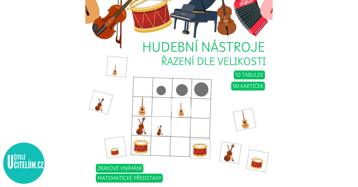 HUDEBNÍ NÁSTROJE - řazení dle velikosti - Hudební výchova ...