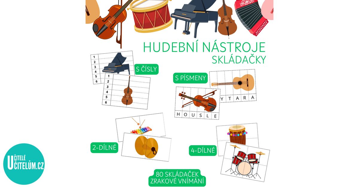 HUDEBNÍ NÁSTROJE - skládačky - Nezařazené k předmětu | UčiteléUčitelům.cz