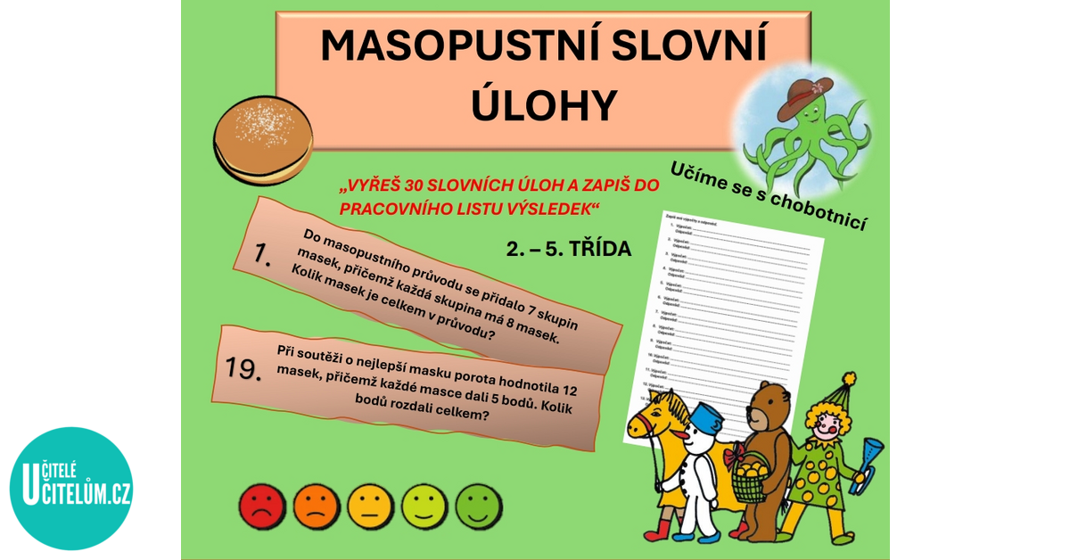 Masopustní slovní úlohy - Matematika | UčiteléUčitelům.cz