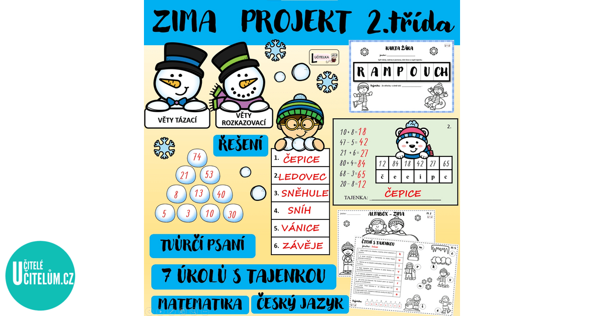 Zima - projekt 2. třída - Český jazyk | UčiteléUčitelům.cz